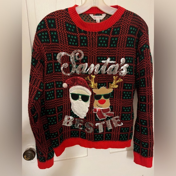No Boundaries | Sweaters | Cute Ugly Christmas Sweater With Sequins ...